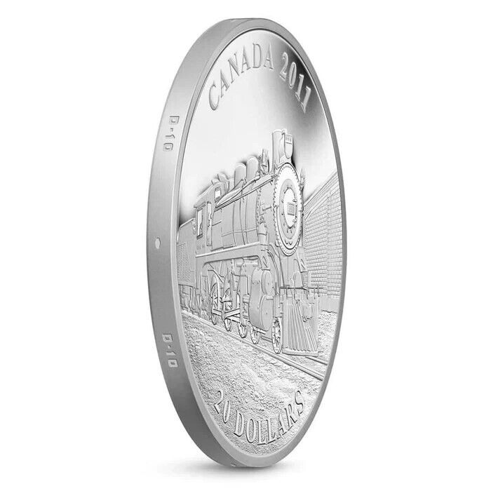 1 Oz Silver Coin 2011 Canada $20 Steam Powered Locomotive Train D-10 ...