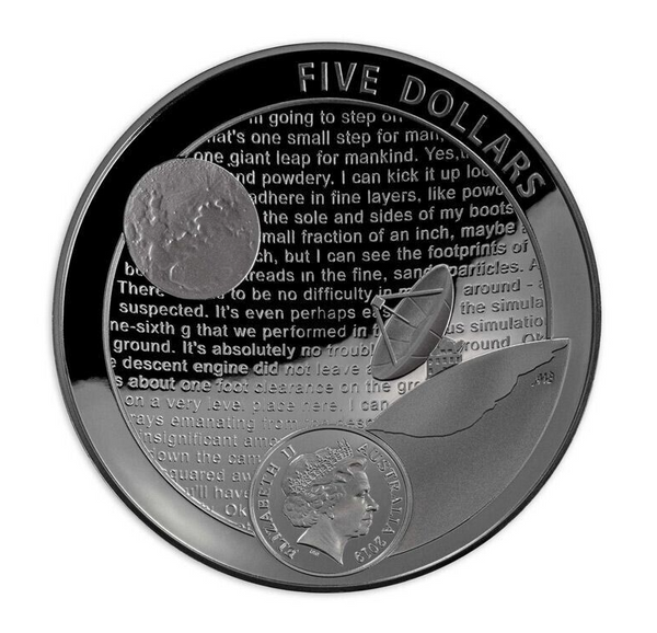 1 Oz Silver Coin 2019 $5 Australia 50th Anniversary Apollo 11 Moon Lan ...