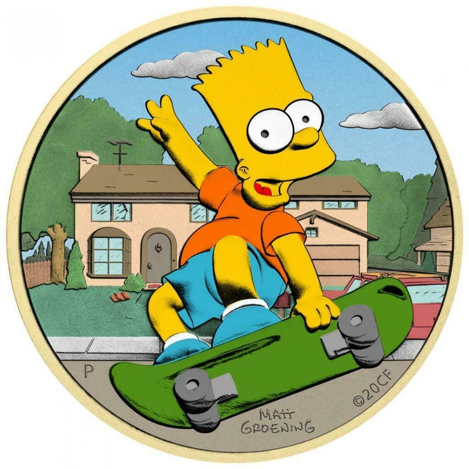 1 Oz Silver Coin 2020 Tuvalu $1 The Simpsons - Bart Simpson Home Sweet ...