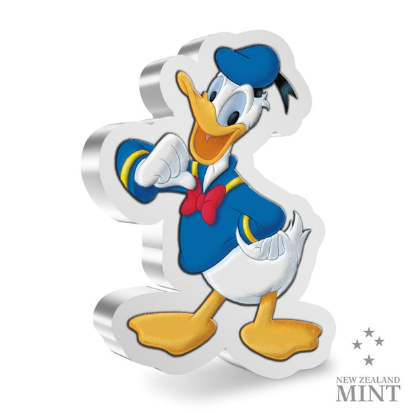 1 Oz Silver Coin 2021 Niue Mickey & Friends Donald Duck Colorized Shap ...