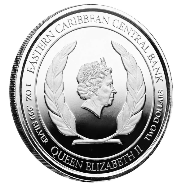 1 Oz Silver Coin 2022 EC8 Montserrat $2 Scottsdale Mint Color Proof ...