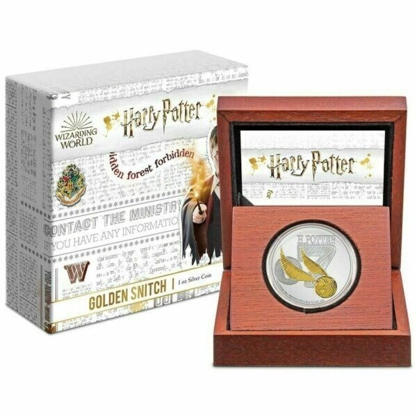 1 Oz Silver Coin 2022 Niue $2 Harry Potter Classic Golden Snitch Gilde ...