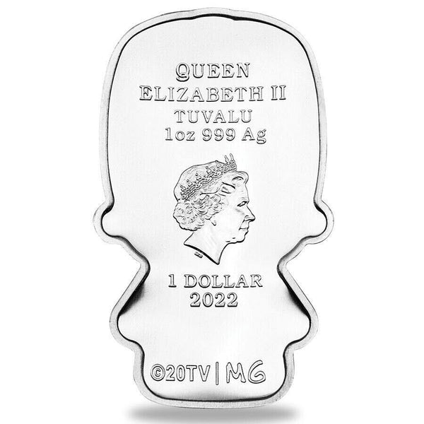 1 Oz Silver Coin 2022 Tuvalu $1 The Simpsons Mini Shaped Coin - Homer ...