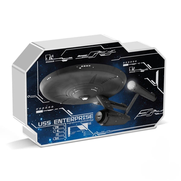 1 Oz Silver Coin 2024 Niue $2 Star Trek USS Enterprise NCC 1701 Vehicl ...