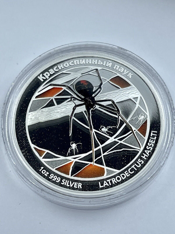 1 oz Silver Coin 2011 $1 Tuvalu Deadly and Dangerous - Redback Spider ...