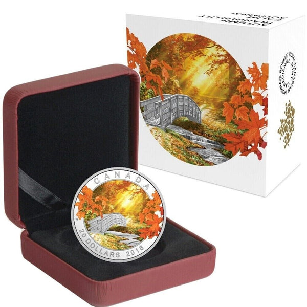 1 oz Silver Coin 2014 Canada $20 Color Proof RCM - Autumn Tranquillity ...