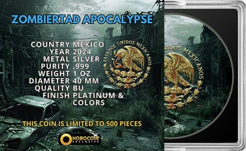 1 oz Silver Coin 2024 Mexico Libertad Zombiertad Apocalypse Edition Mi ...