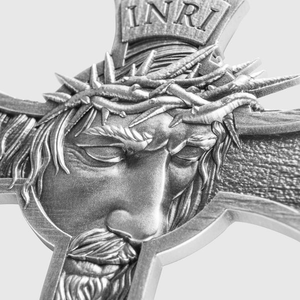 1 oz Silver Coin 2025 T'Chad 2000 Francs CFA Jesus Cross Shaped High R ...