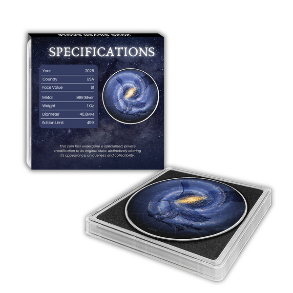 1 oz Silver Coin 2025 US Eagle Milky Way Galaxy and Nebula Series Mint ...