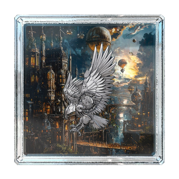 2 Oz Silver Coin 2025 Cameroon Steampunk Allegiance Series Mech Eagle ...