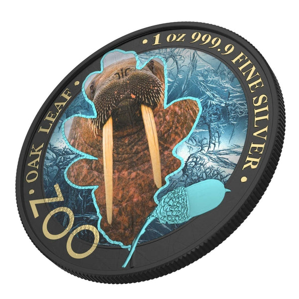 1 Oz Silver Coin 2019 5 Mark Germania Oak Leaf Zoo Series - Pacific Wa ...